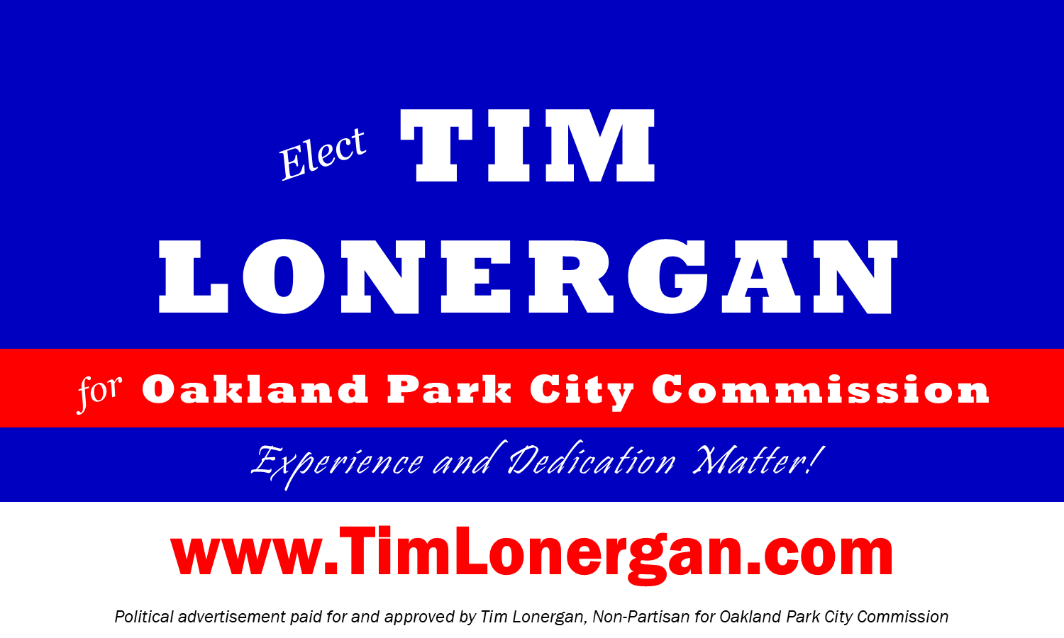 Tim Lonergan for Oakland Park CIty Commissioner